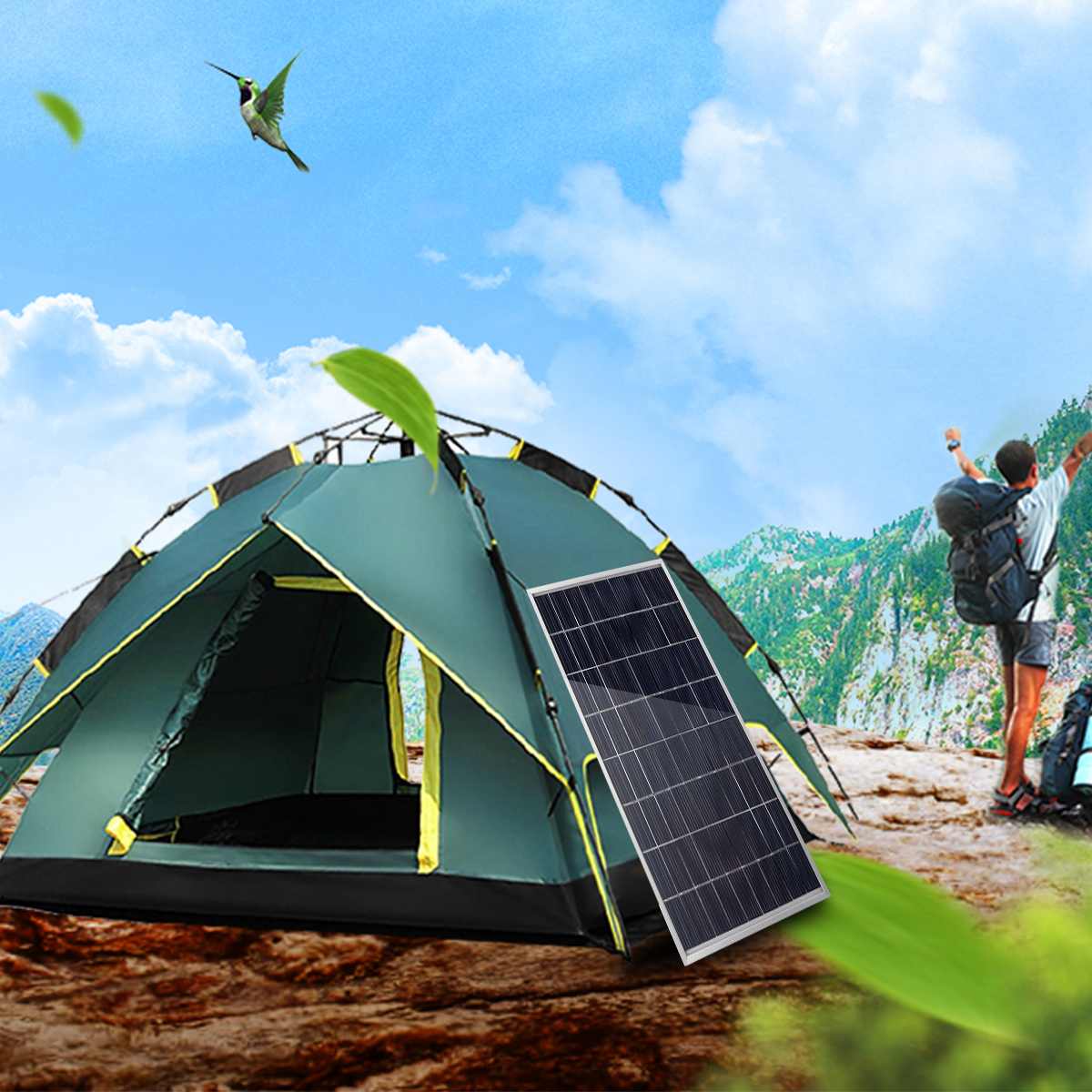 200W/100W 18V Solar Panel Fast-Charing Solar Cells... – Grandado