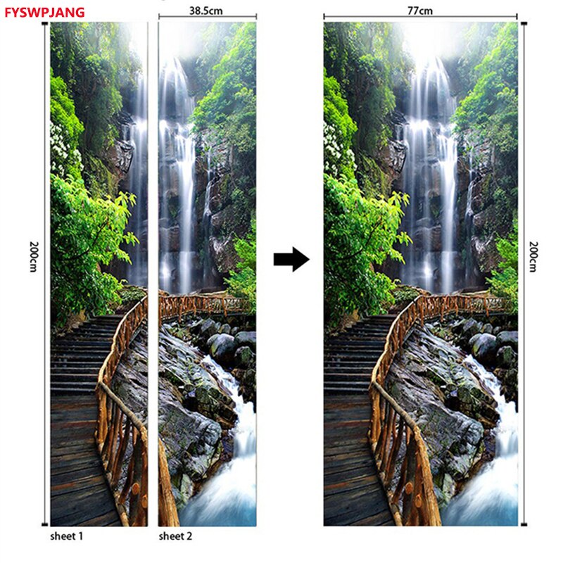 Wooden Gate Metal Door Art Poster 3D Visual Door S... – Grandado