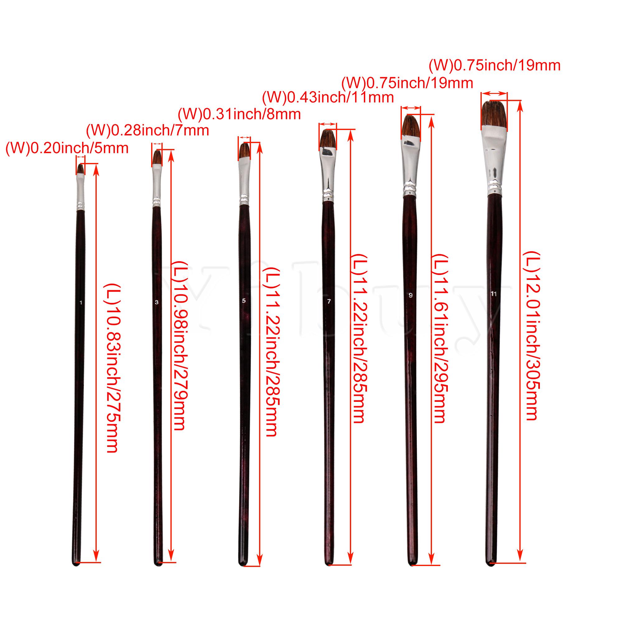 6 x Artist Paint Brushes Brushes with Long Wood Ha... – Grandado