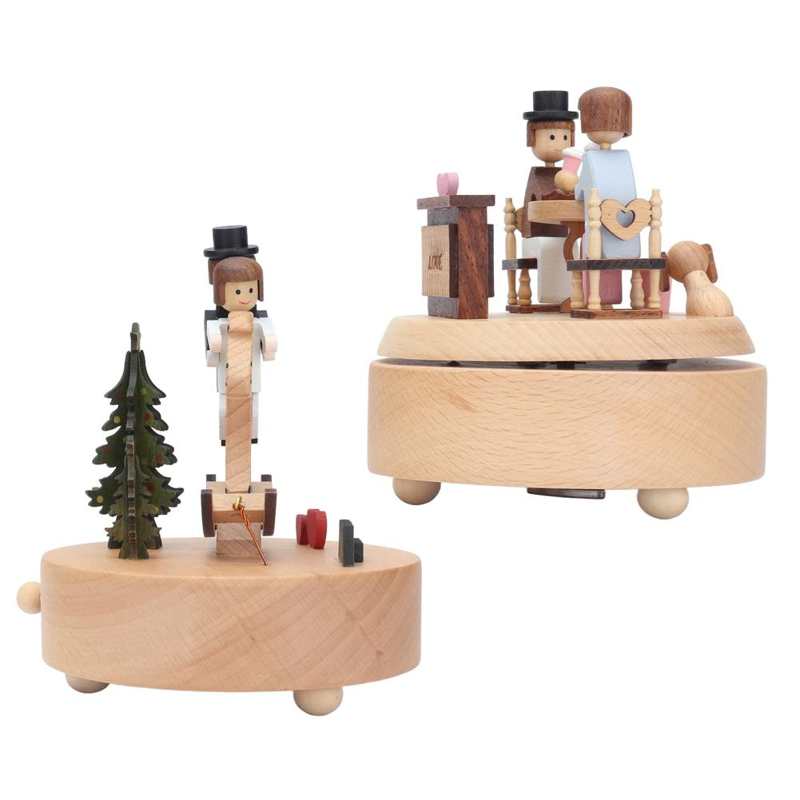 Music Melody Box Musical Box Wooden for Valentine&... – Grandado