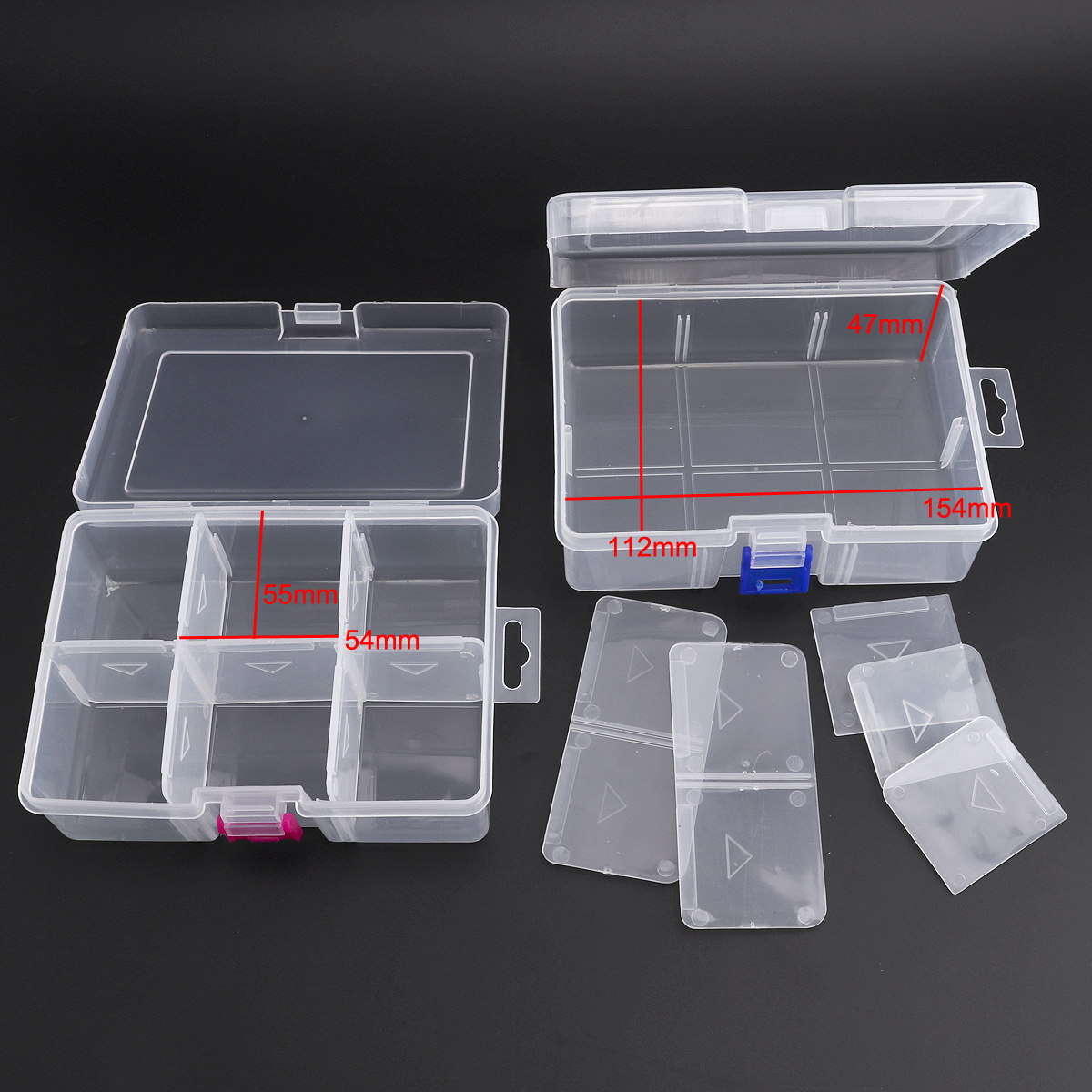 Blue Buckle Large 6 Grid Transparent Plastic Detac... – Grandado