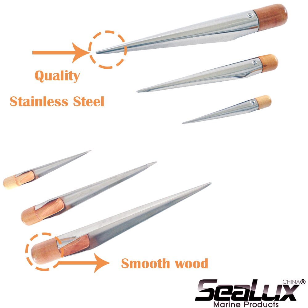 Sealux Large Splicing Spike Wood Handle Stainless ... – Grandado