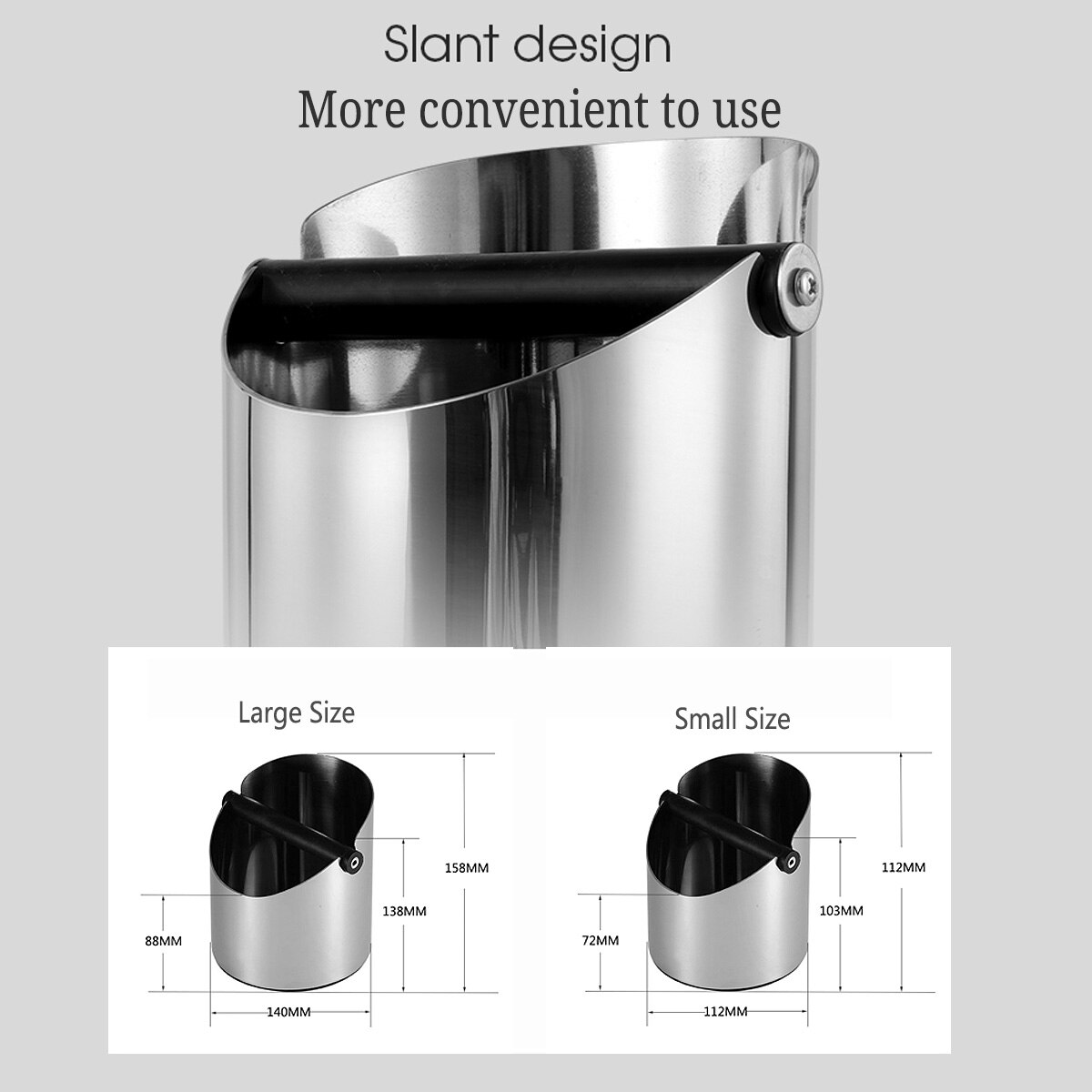 1L/2.1L Stainless Steel Coffee Knock Box Anti slip... – Vicedeal