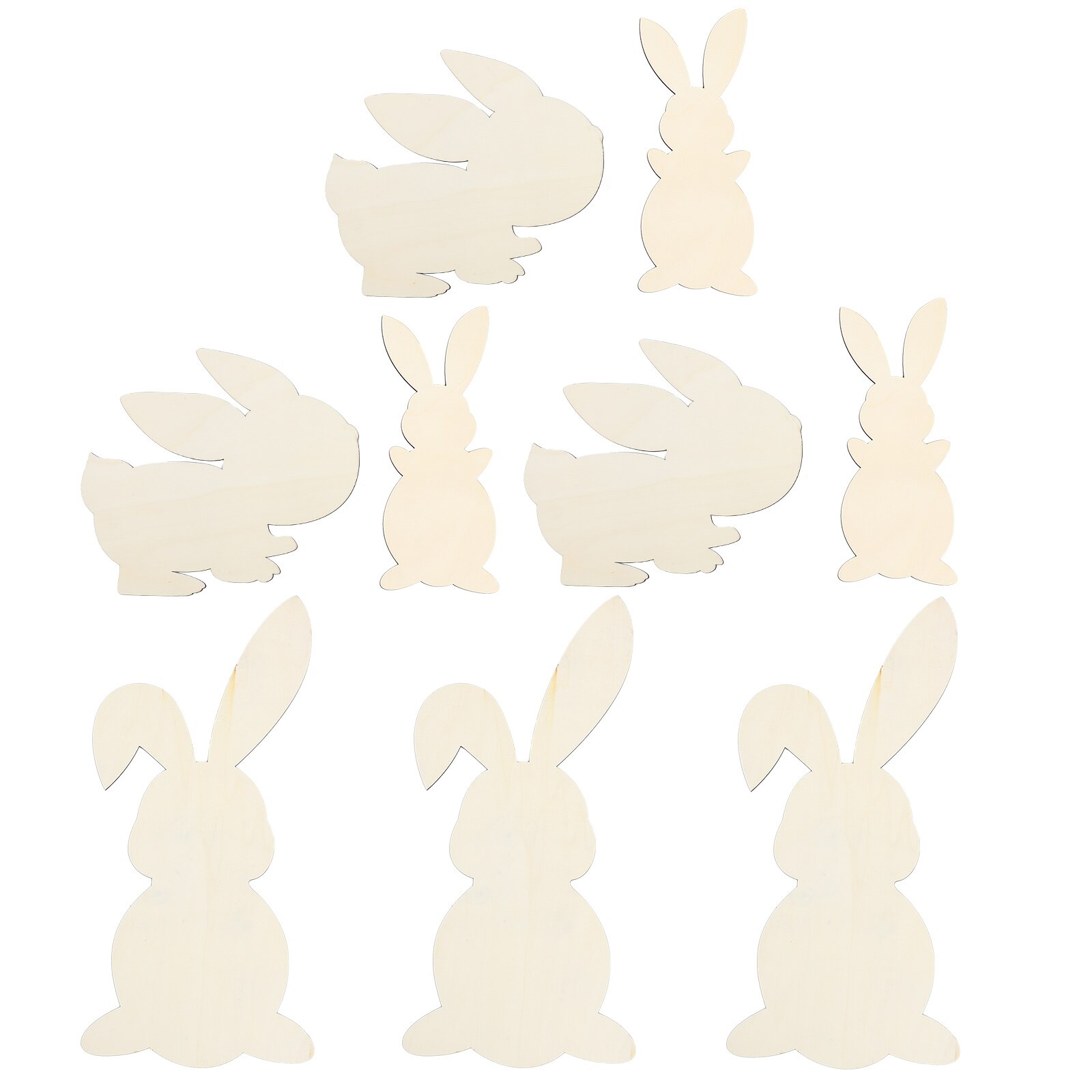 9Pcs Easter Bunny DIY Decorations Rabbit Shape Woo... – Grandado