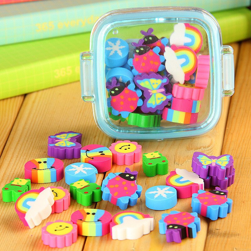 20 Pcs/set Kawaii Cute Rubber love heart Eraser Ki... – Grandado