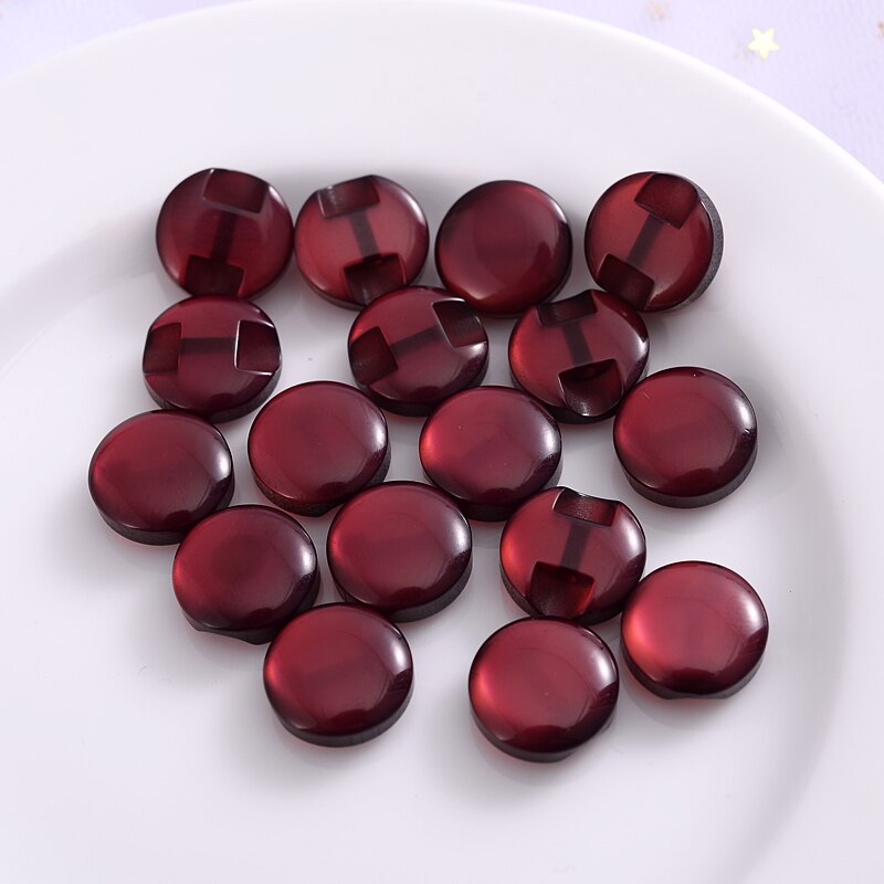 Botones transparentes de resina de Color sólido, a... – Vicedeal