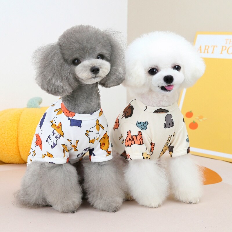 Dog Clothes Cute Cartoon Cat Vest Summer Pet Cloth... – Grandado