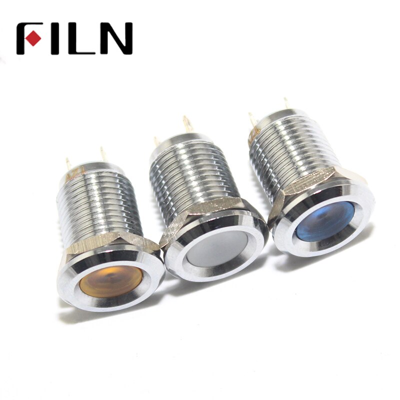 FILN pilot signal lamp 12mm 12v 24v 110v red blue ... – Vicedeal