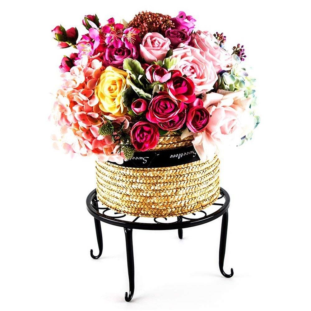 Household Wrought Iron Plant Stand Round Flower Sh... – Grandado