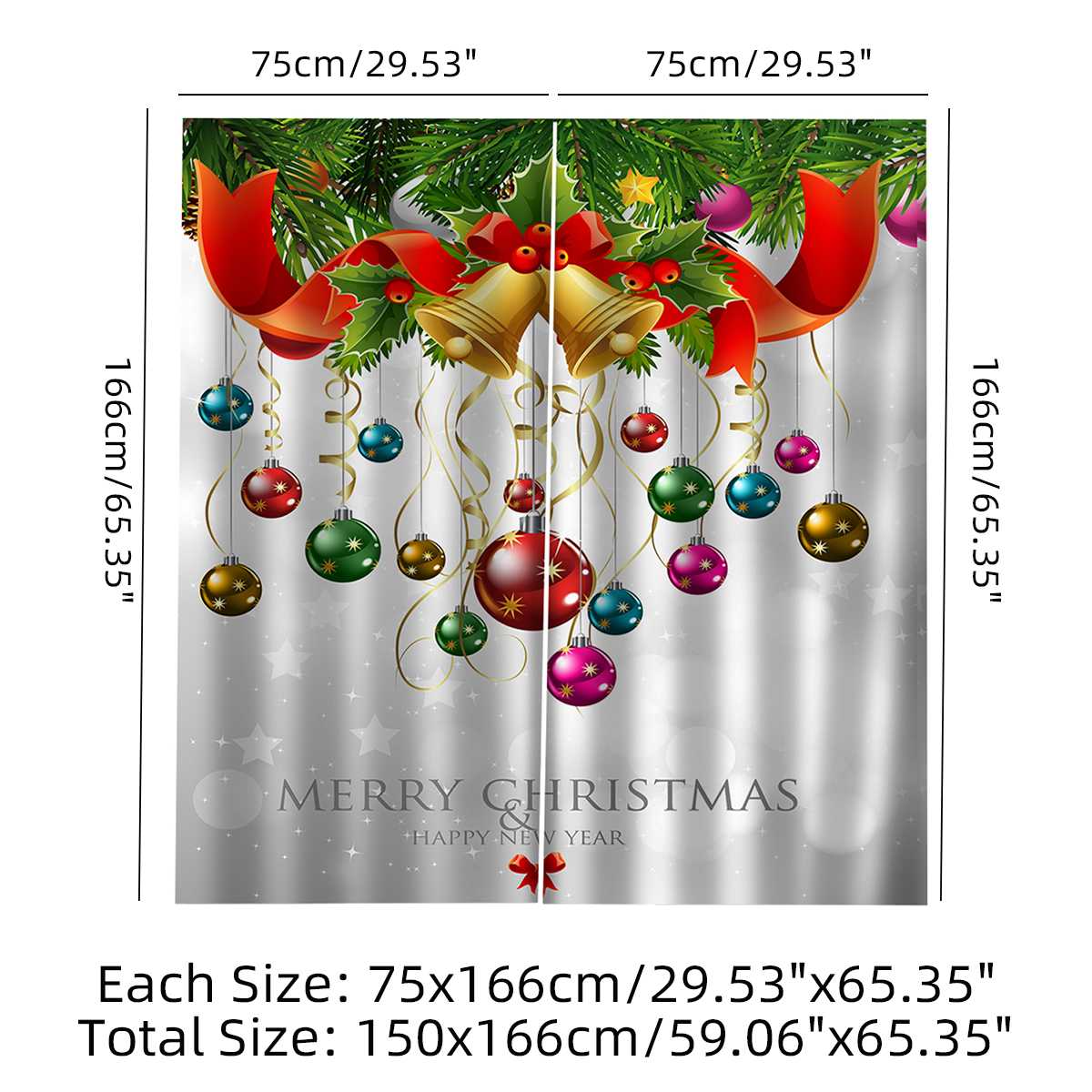 2 stk julepynt gardiner til stue soverom dekor jul... – Grandado