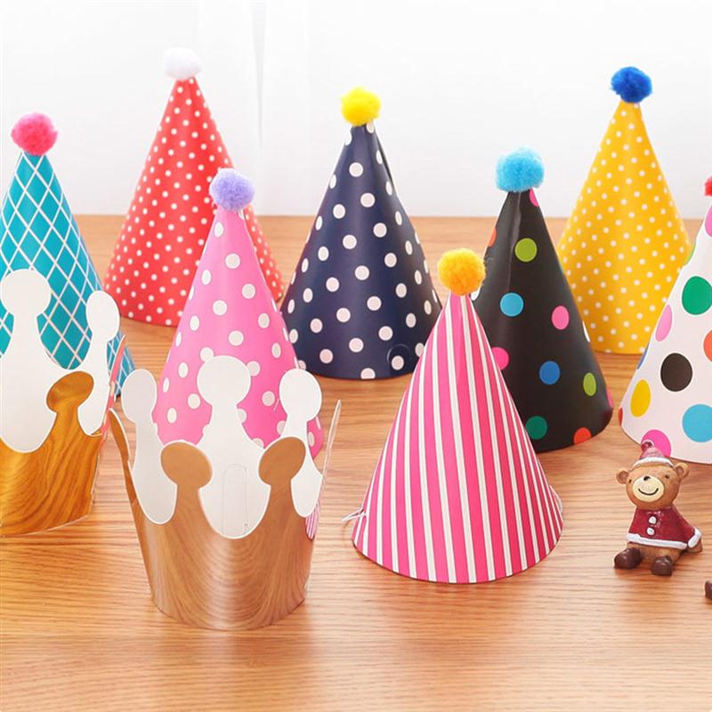 11pcs cute Birthday hat Party Cone Hats cap with P... – Grandado