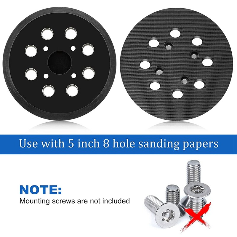 Fashion4 Pieces 5 Inch 8 Hole Hook And Loop Sander... – Grandado