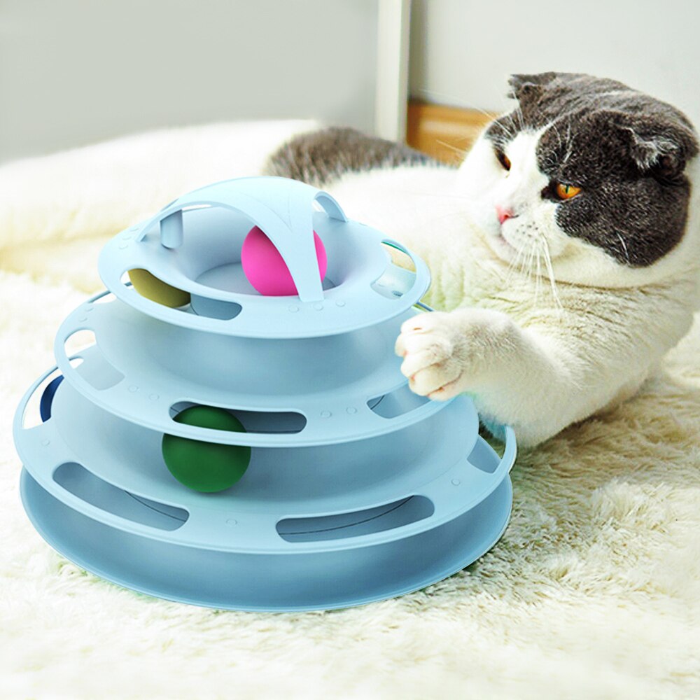 5 Levels Pet Cat Toy Cats Disc Tower Tracks Pet In... – Grandado