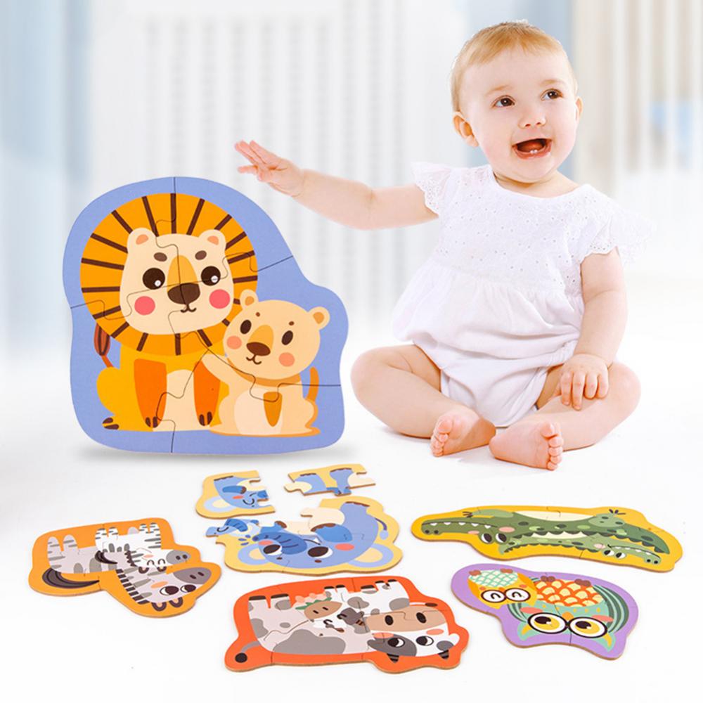 6 Stks/set Houten Dierlijke Vorm Matching Puzzel K... – Vicedeal