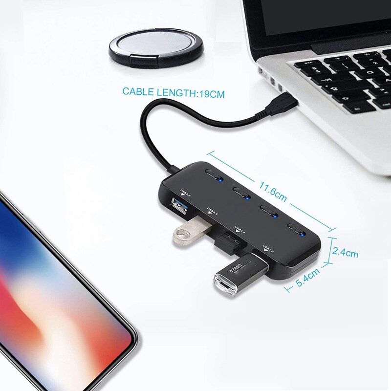 USB 3.0 Hub Ultra-Thin USB Splitter,4 Port USB Ext... – Vicedeal