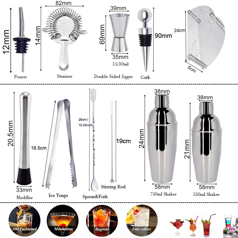 Bartender Kit: 1-12Piece Cocktail Shaker Set with ... – Grandado