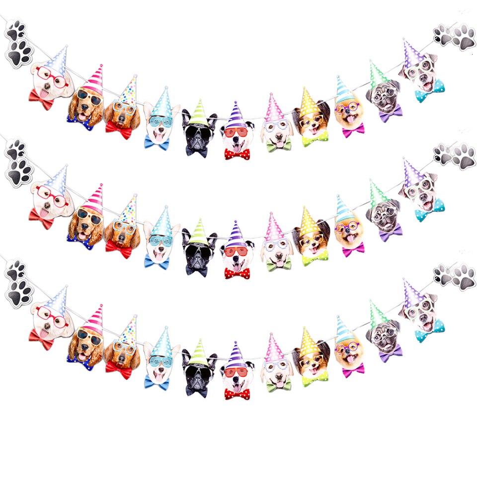 1 Set Dog Birthday Banner 12 Inch Dog Print Latex ... – Grandado