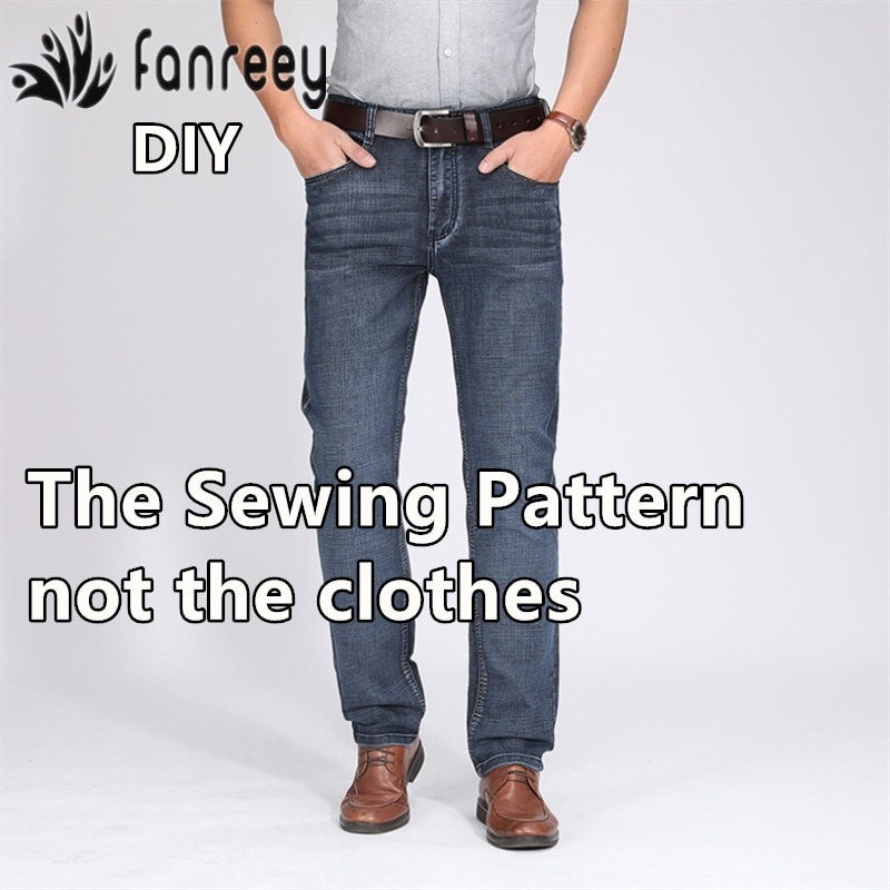 Sewing Pattern of Men's Trouser Jeans Template Cut... – Vicedeal