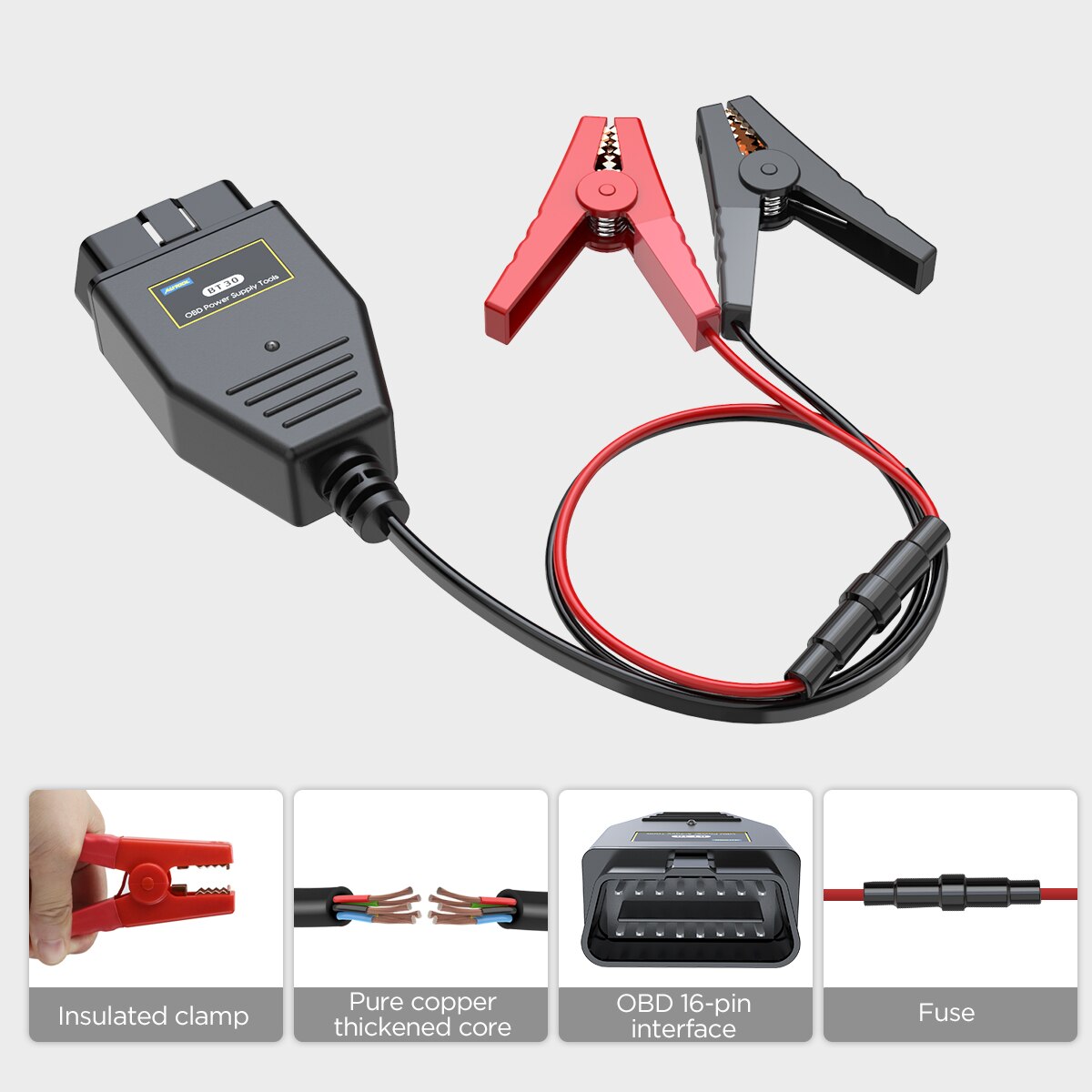 AUTOOL BT-30 Battery OBD2 Connectors Emergency Pow... – Grandado
