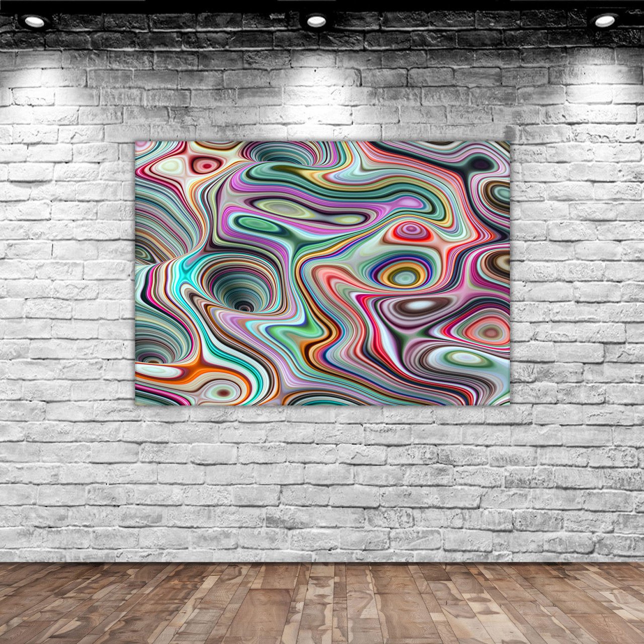 BK Home Three-Dimensional Abstract Wavy Lines Canv... – Grandado