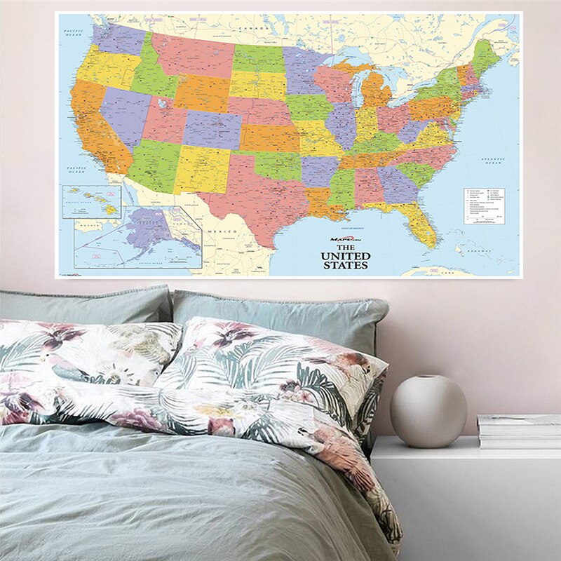 A2 Size Map Of The United States Wall Art Poster a... – Grandado