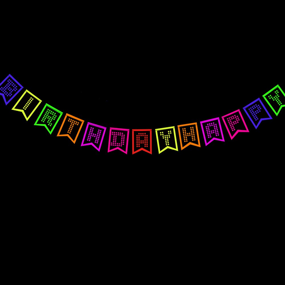 3m Fluorescent Neon Happy Birthday Banners Glow St... – Grandado
