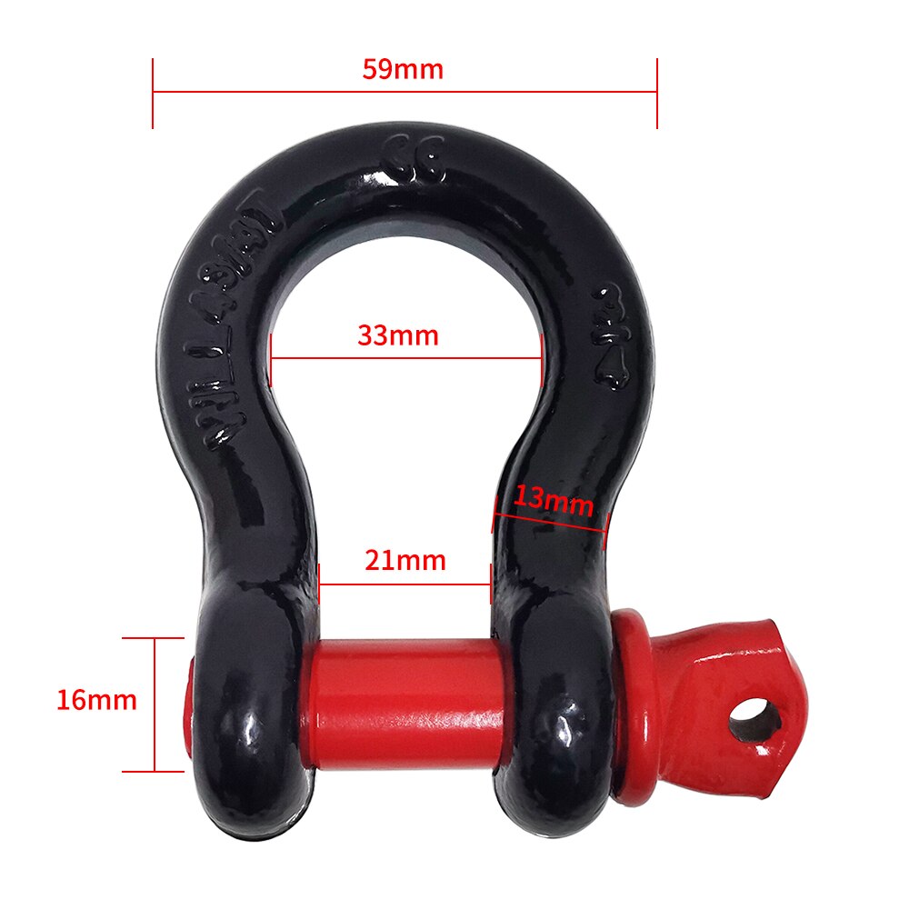 Black U Type Shackle for Winch Towing Strap Heavy ... – Vicedeal
