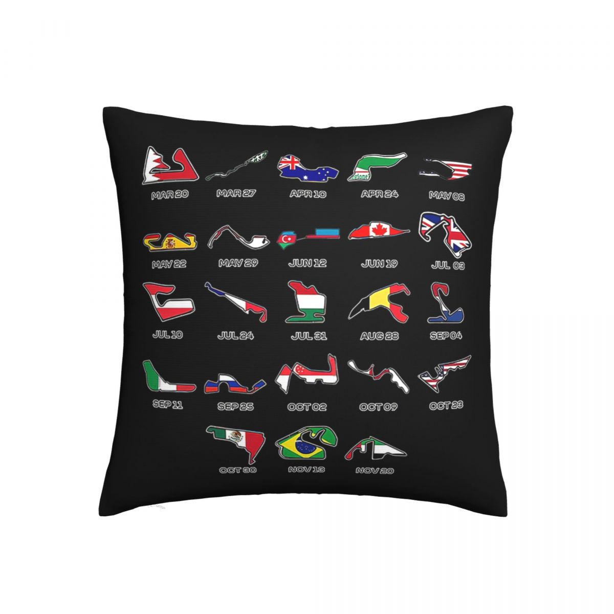2022 F1 Calendar pillowcase printed cushion cover ... – Vicedeal
