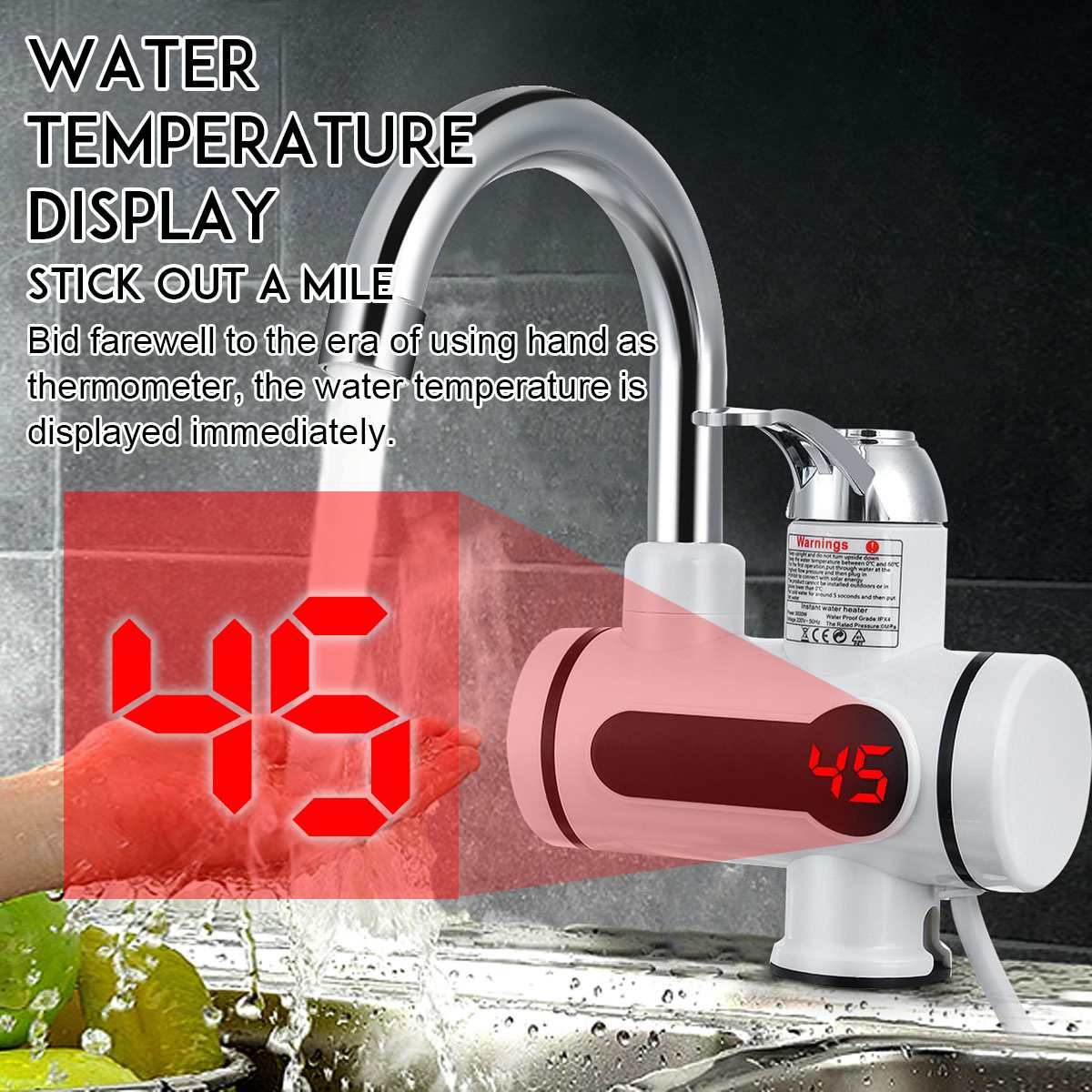 3000W Tankless Water Heater Faucet 3S Fast Heating... – Grandado