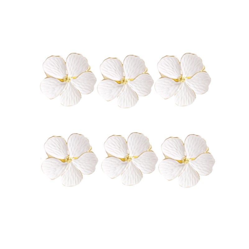 6pcs/lot Simple Plum Flower Napkin Buckles Wedding... – Grandado