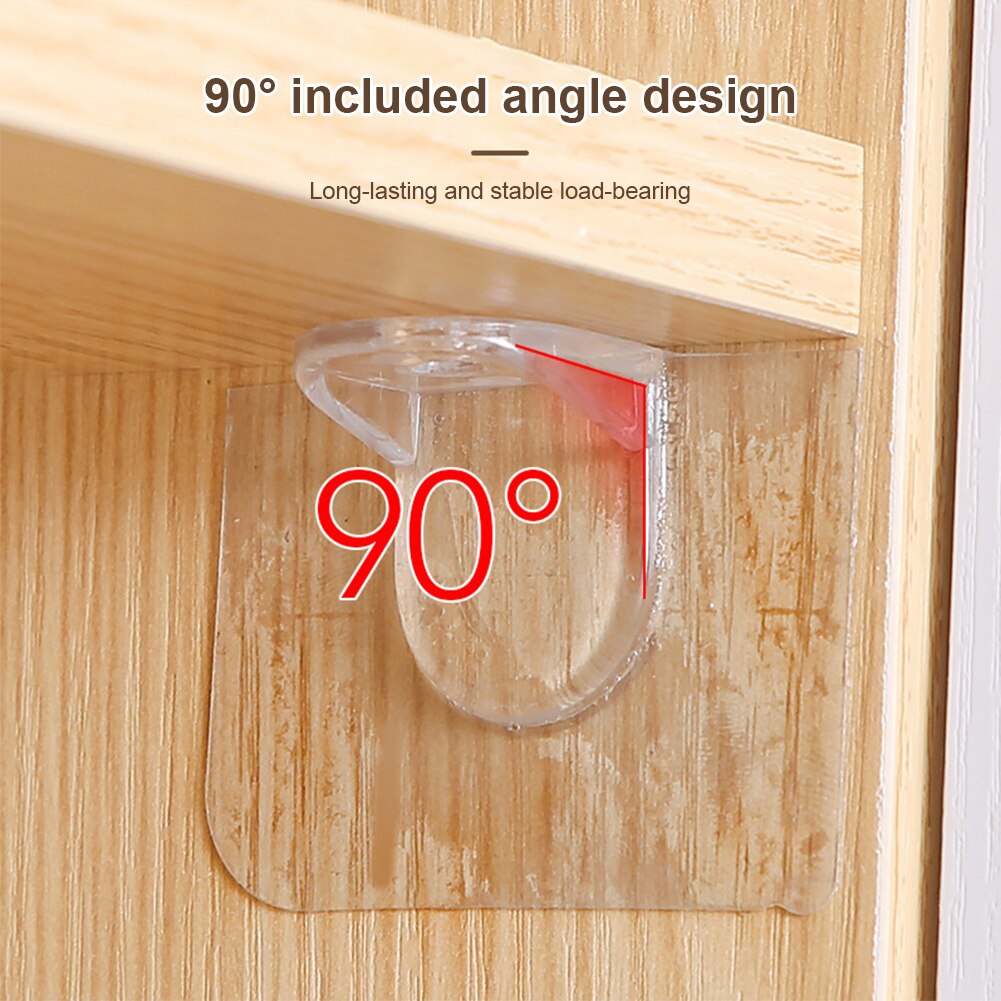 12pcs Adhesive Shelf Support Pegs Punch-free Clear... – Grandado