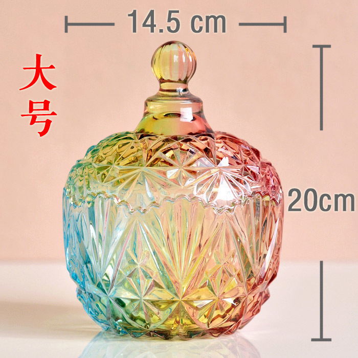 Färg lock glas godis burk förvaringstank dekoratio... – Grandado