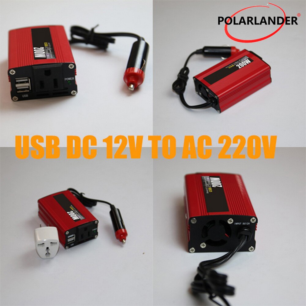 200W Auto inverter 12v 220v 200w 50Hz inverter mit... – Vicedeal