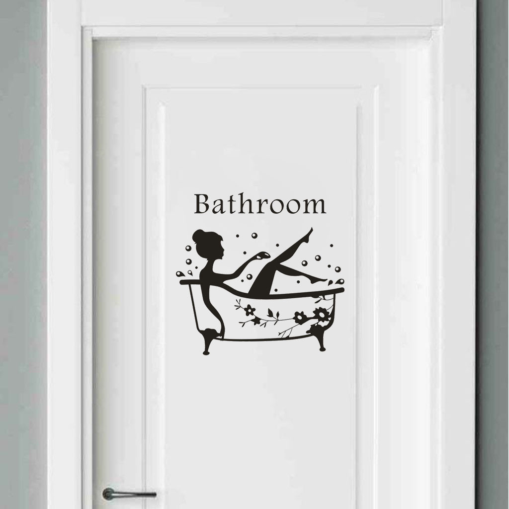 Vrouw Baden Patroon Vinyl Stickers Voor Badkamer D... – Vicedeal