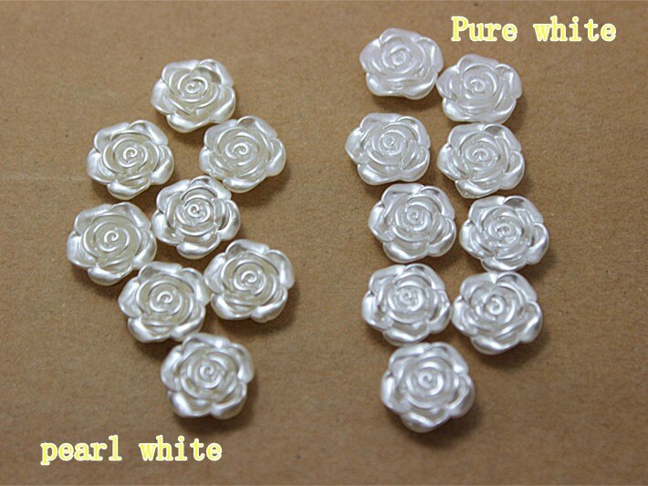 100pcs/lot 12mm flatback resin ABS rose flower imi... – Grandado