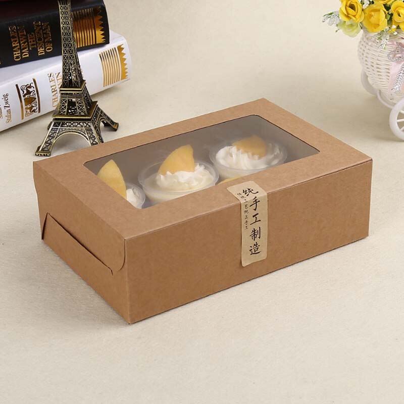 6 loch Kraft Papier Cupcake Kuchen Box Mit Kuchen ... – Vicedeal