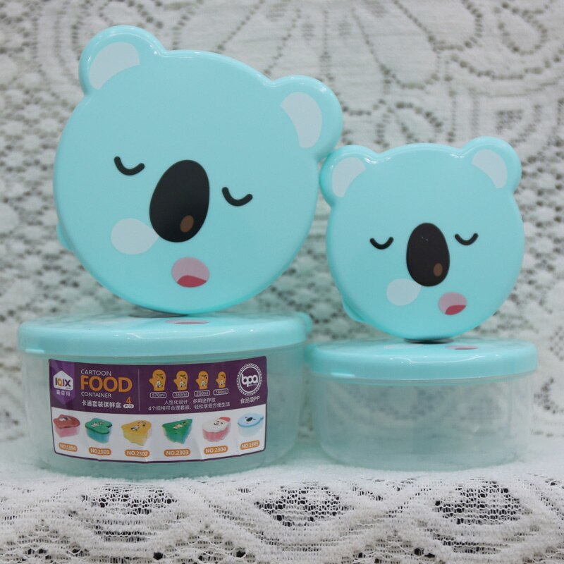 4pcs Children Plastic Cartoon Cute Bento Box Japan... – Grandado