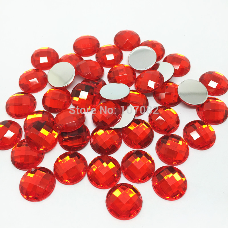 100pcs 14mm Red Round GemS Flatback Wedding Christ... – Grandado