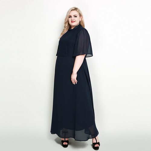 TUHAO 6XL 7XL Chiffon Dresses Large Sizes Women Ca... – Grandado