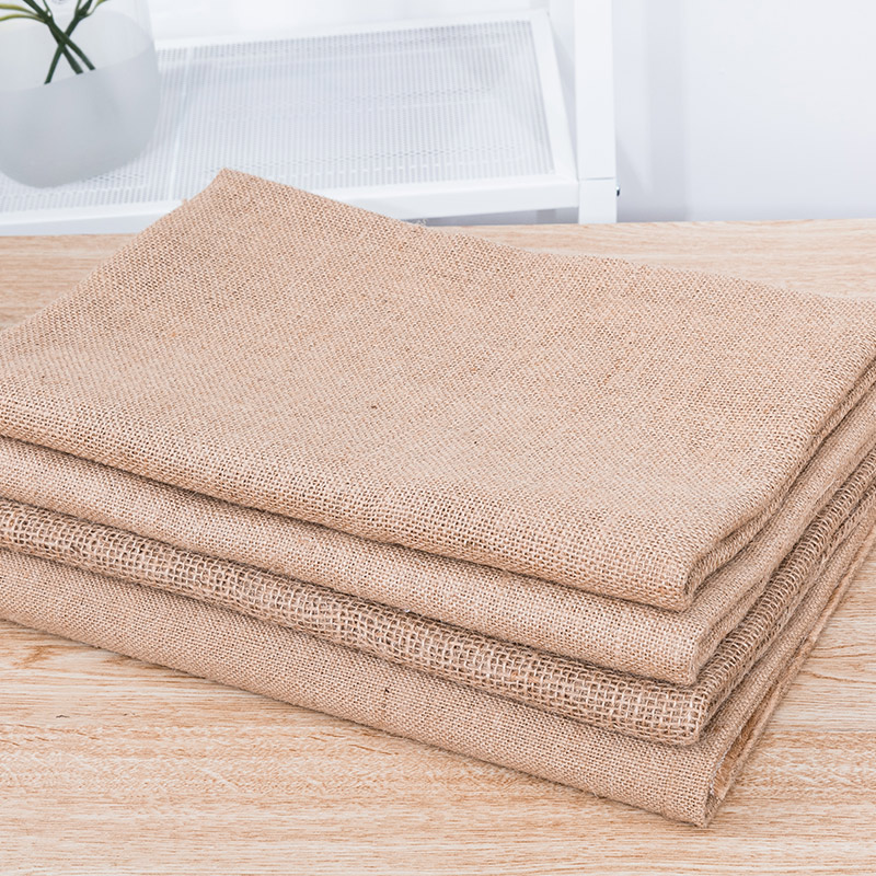 thick rough raw faux jute fabric natural color bac... – Grandado