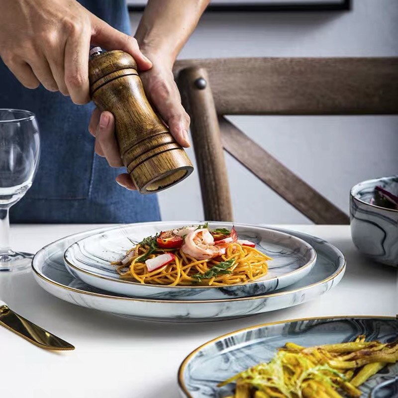 Nordisk minimalistisk stil pladesæt keramisk plade... – Grandado