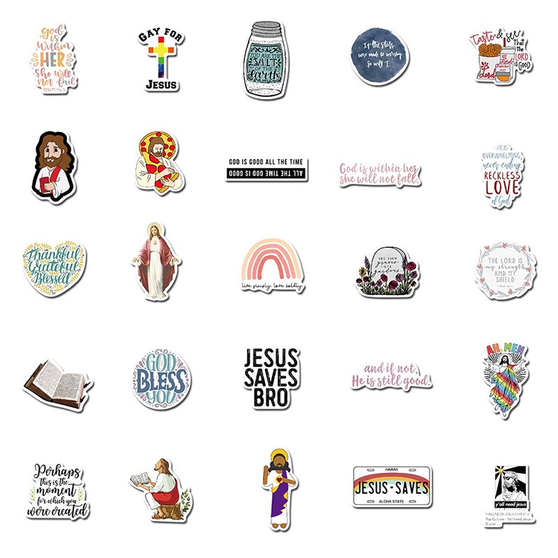 50PCS Jesus Christians Religion Sayings Stickers S... – Grandado