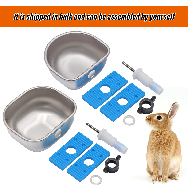 5 Sets Stainless Steel Rabbit Water Bowl Farm Pet ... – Grandado