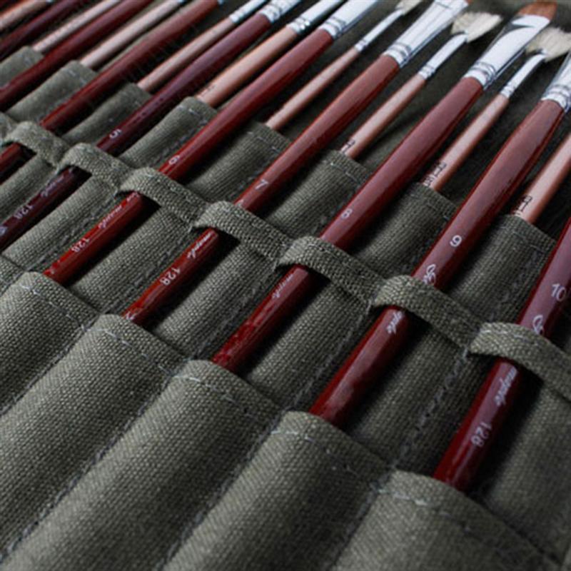 22 Slots Paint Brush Holder Durable Canvas Holder ... – Vicedeal