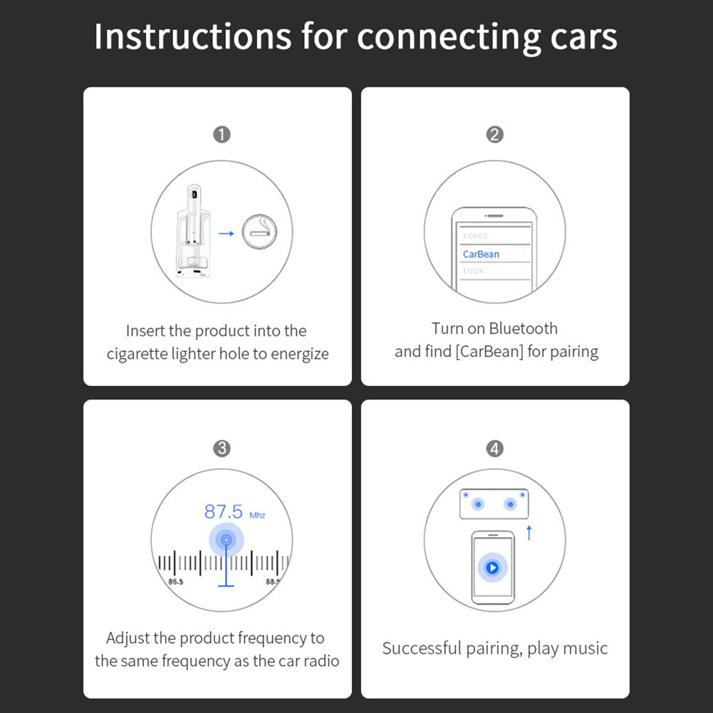 BC46 Car Kit Bluetooth 5.0 Ontvanger Fm-zender Dra... – Grandado