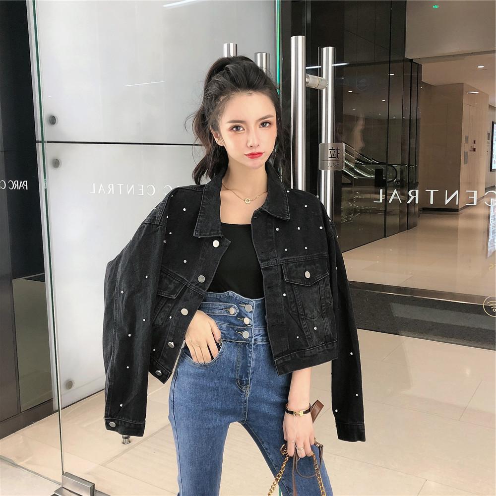 Zwarte Vintage Oversized Vrouwen Korte Jeans Jas M... – Vicedeal