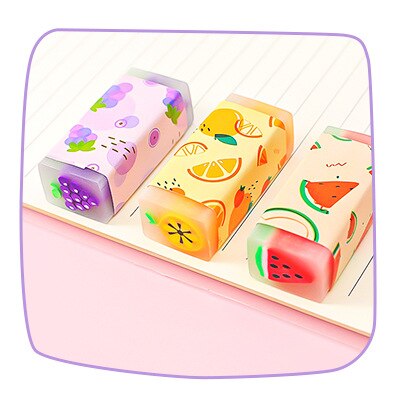 3pcs/pack Cartoon Fruit Eraser Student Exam Pencil... – Grandado