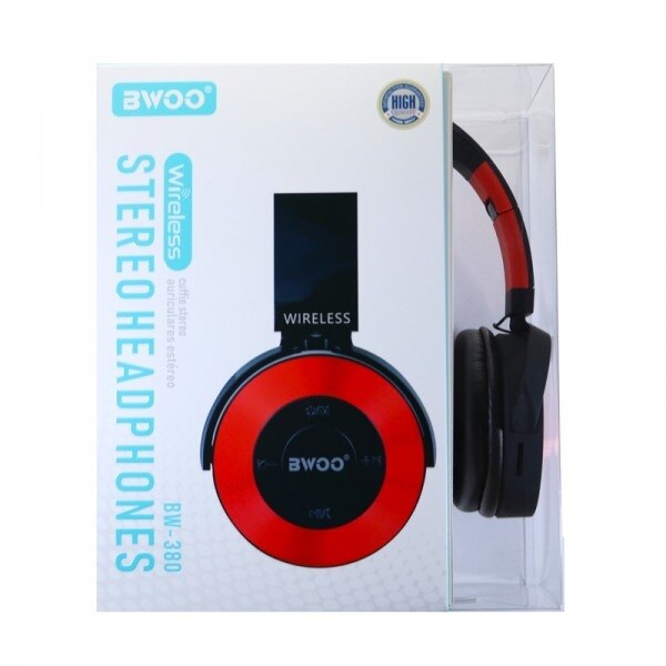 Bluetooth Headset Bwoo BW-380 Rood – Vicedeal