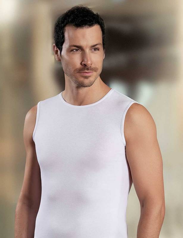 White Bike Collar Sleeveless Male Undershirt ME076 – Vicedeal