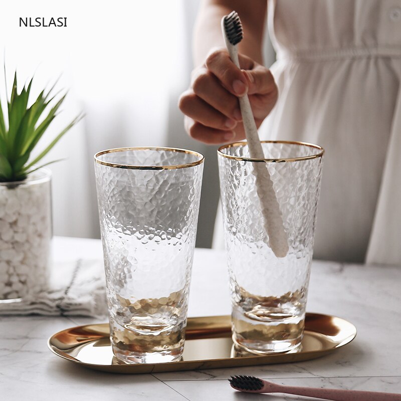 Pattern Couple Glass Home Bathroom Accessories Set... – Grandado